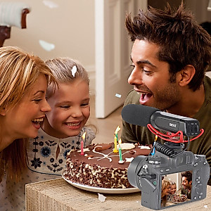 Meike MK-MP2 Camera Shotgun Microphone Uni-Directional Cardioid Condenser Photography Interview Video Mic compatible with Sony Digital Camera Camcorder with Standard 3.5mm Port