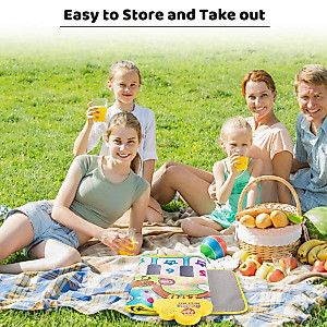 RenFox Baby Musical Mats with 42 Music Sounds, Kid Floor Piano Keyboard Dance Mat Animal Blanket Touch Playmat, Early Education Toys Gift for 1 2 3+ Years Old Toddlers Boys Girls