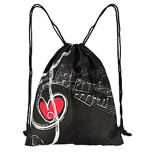 YISHOW Treble Love And Music Notes Unisex Drawstring Backpack Bag Sport Gym Travel Sackpack