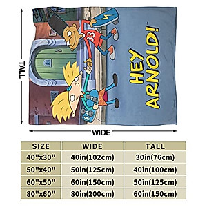 ORPJXIO Blanket Hey Anime Arnold! Throw Flannel Blanket Bed Blanket for Couch Sofa Bedroom Home Decor 50"x40"
