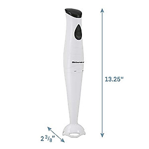 Elite Gourmet EHT-2425X Electric Immersion, Mixer, Chopper, 1-Touch Control Hand Blender, 150 Watts, White