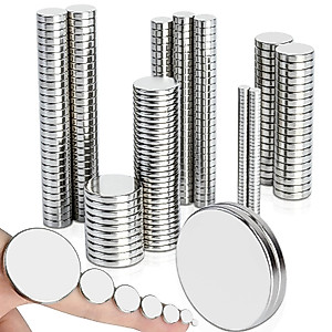 312Pcs Strong Neodymium Magnets Disc, Powerful Round Rare Earth Magnets Heavy Duty Small Magnets Neodymium for Muti-use, 7 Different Size Tiny Mini Magnets for Crafts, Refrigerator, Fridge Magnets