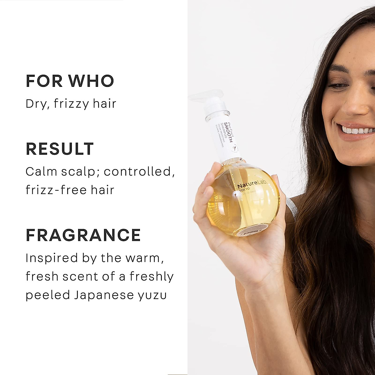 NATURELAB. TOKYO Perfect Smooth Shampoo: Eco-Friendly Refill Pouch: Weightless Frizz Control for Smoother, Healthier Hair and Scalp I 22.9 FL OZ / 680ml