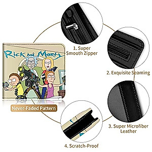 Bistup *2 Packs* Leather Wallet for Girls Cute Kawaii Cartoon Aesthetic Women Cool Funny Leather Credit Id Card Cash Holder Woman Rfid Blocking Zipper Wallets With Coin Pocket Female Bifold RikeFamily