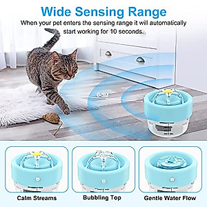 Cat Water Fountain, Smart Pet Water Fountain Dispenser with Filter for Cat Dog, Wireless & Battery Operated Pet Water Bowl Quiet Fountain 1000ml