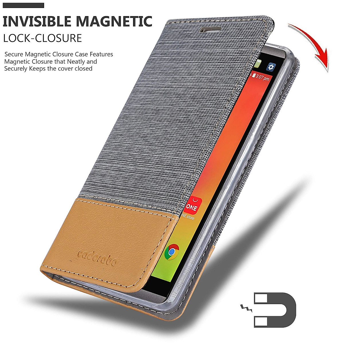 Cadorabo Book Case Compatible with LG V20 in Light Grey Brown - with Magnetic Closure, Stand Function and Card Slot - Wallet Etui Cover Pouch PU Leather Flip