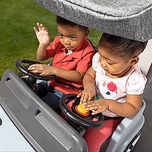 Step 2 Side-by-Side Push Around SUV Car for Kids, Easy Steer Double Rider Push Car, Toddlers Ages 1.5-5 Years Old, Ideal Stroller Substitute, Gray