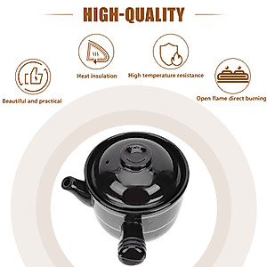 Chinese Medicine Cooker Ceramic Pot: Casserole Clay Pot Food Stew Pot Medicine Kettle Soup Pot Cooking Pot Stockpot with Lid Kitchen Cookware