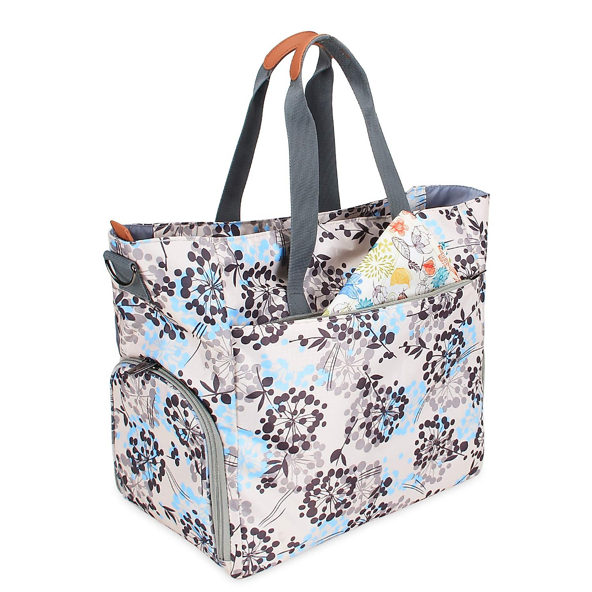 Teamoy Breast Pump Bag Compatible with Spectra S1,S2 and Cooler Bag, Breast Pump Tote Bag with Laptop Sleeve (Up to 14") for Working Moms, Dandelion(Bag ONLY)