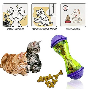 Cat Interactive Treat Dispenser Toy - Pet Slow Feeder Toy, Cat Food Dispensing Improve Intelligence IQ Puzzle Toy (4.33x1.77inch)