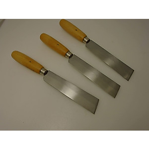 Dexter USA Set of (3) R Murphy USA #5 Square Point Rubber Knives, wood handles 5 SWRU Utility, multi use fixed blade craft knife