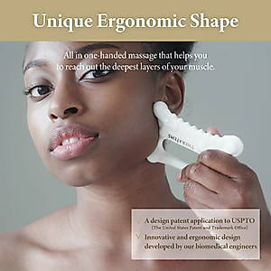 THERATEMS Natural Ceramic gua sha Massage Tool, face and Body guasha, Lymphatic Drainage Trigger, guasha Board, face Lift, Muscle Relief Massage Board