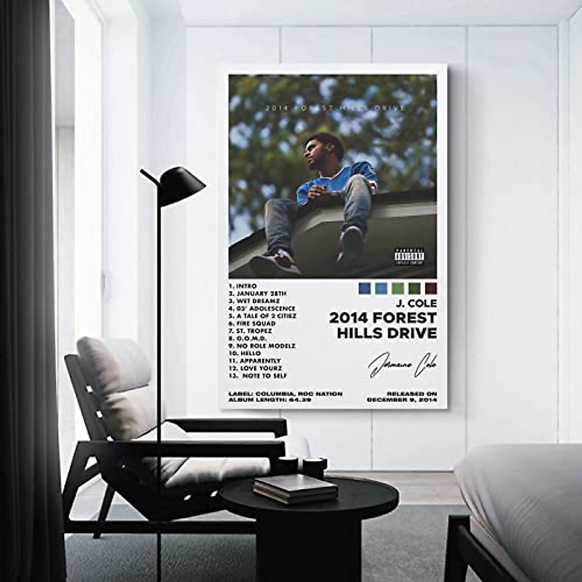 OFITIN J Poster Cole 2014 Forest Hills Drive Music Album Cover Poster for Room Aesthetic Canvas Art Posters 12x18inch(30x45cm)