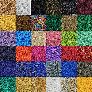 MagicWater Supply Crinkle Cut Paper Shred Filler (1 LB) for Gift Wrapping & Basket Filling - Silver Metallic
