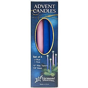 Blue Advent Candle Set
