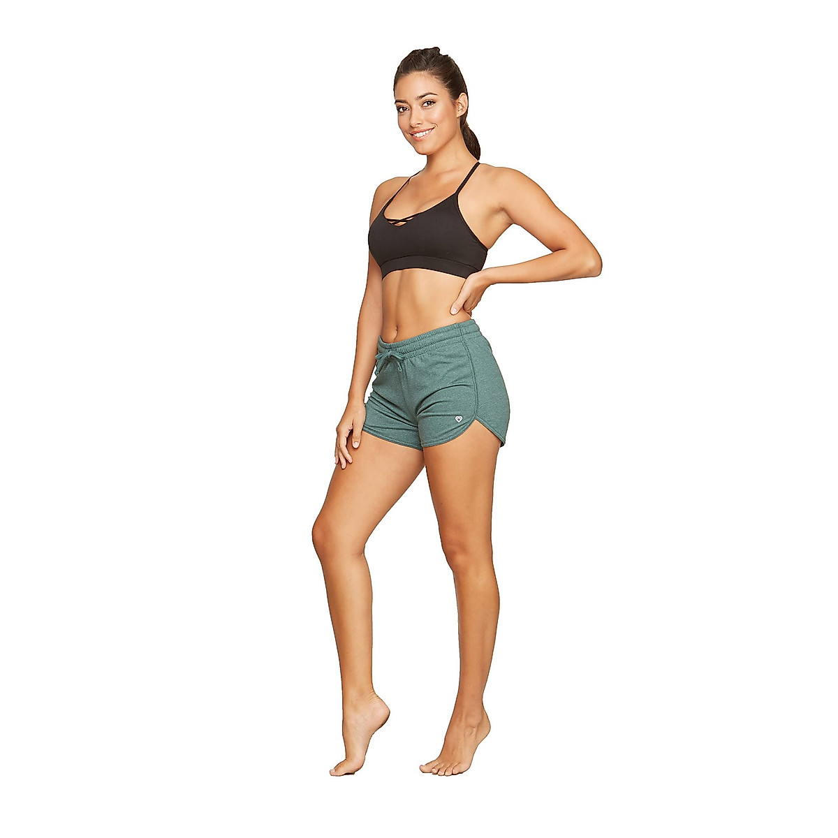 Colosseum Active Women's Simone Cotton Blend Yoga and Running Short (Mallard Green, Small)