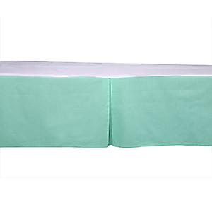 Bacati - Noah Tribal Mint/Navy Crib/Toddler Bed Skirt Dust Ruffle (Solid Mint)