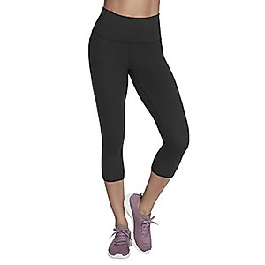 Skechers Women's GO Walk High Waisted Midcalf Legging, Bold Black, Medium