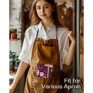 Slohif Server Book for Waitress Cute Serving Books with Zipper Pocket Accessories Leather Server Check Book Restaurant Waiter Server Booklet Ticket Book Holder Smile