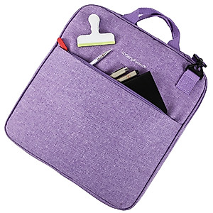 GXaryFulin Zipper Binder with Shoulder Strap & Handle, 3 O-Ring Binder for Office & School Supplies (2 inch, Purple)