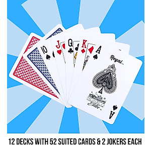 Regal Games Monaco Elite 100% Plastic Premium Waterproof Poker Size Playing Cards (2 Pack)