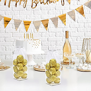 Morepack Gusseted Cellophane Bags,Flat Bottom Cellophane Bags with Paper Insert 50Pcs 2x2x8 Inches Biscotti bags