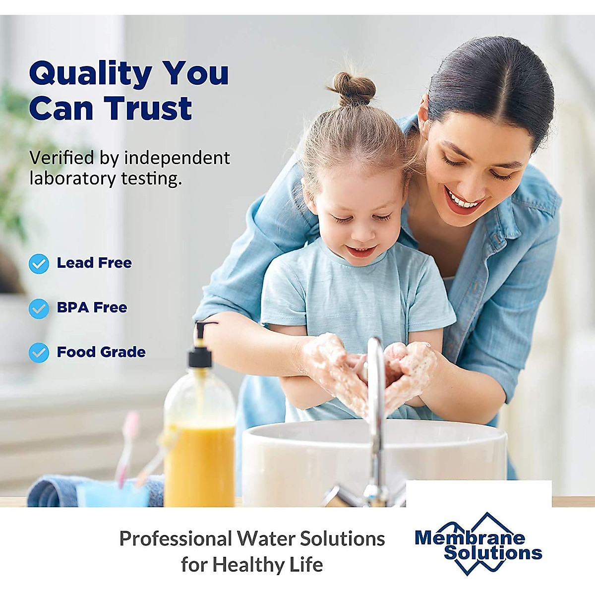 Membrane Solutions 50 Micron Sediment Water Filter Replacement Polypropylene Cartridge 10"x 2.5" for Whole House RO System, Compatible with Aqua-Pure AP110, GE FXUSC,WHKF-GD05,Culligan P5-6 Pack