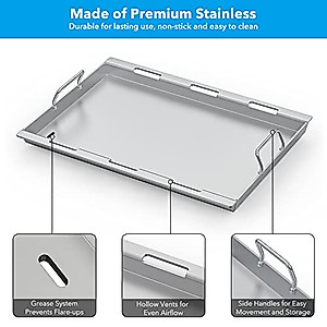 Stanbroil Stainless Steel Griddle for Weber Spirit I, II & II LX 300 Series Gas Grills, Universal Grill Griddle Replacement Parts for Weber Spirit S-310 S-320 E-310 E-320
