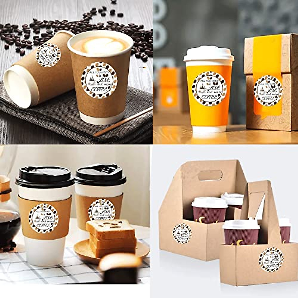 wootile Thanks A Latte Thank You Stickers 1.5 Inch Customer Appreciation Labels 500 Pcs Coffee Holiday Themed Thank You Sticker Labels for Party Favors,Packaging,Small Business,Cafe Seals &Goodie Bags