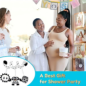 Ebrima Baby Spiral Activity Car Seat Toys, Black and White Baby Toys, High Contrast Baby Sensory Toys, Newborn Hanging Plush Stroller Toys for 0 3 6 9 12 Months Boys Girls (Owl)