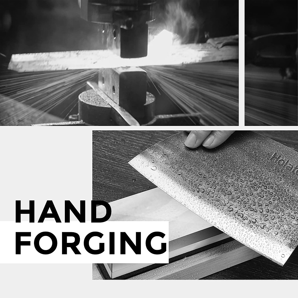 HolaFolks Serbian Chef Knife, Anti-Rust Oil Coating Kitchen Cooking Knife with Sheath, Dividing Knife Hand Forged High Carbon Steel Butcher Knife for Home Kitchen Restaurant Cooking Camping