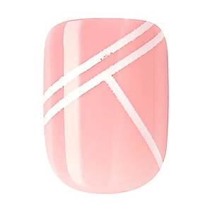 KISS imPRESS Press-On Nails Petite Length Glue On Nails Manicure Set, ‘Timeless Day’, 30 Chip-Proof, Smudge-Proof Fake Nails