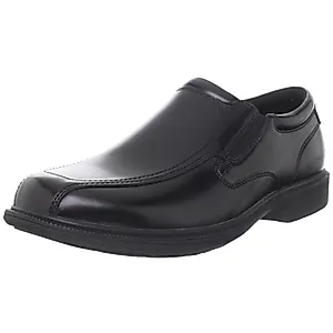 Nunn Bush Men's Bleeker Street Slip On Loafer with KORE Slip Resistant Comfort Technology, Black, 12 Wide US