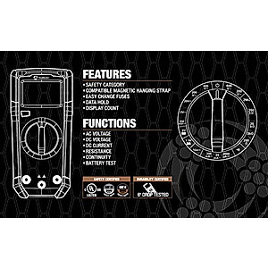 MULTIMETER, DMM MANUAL NCV 10031S