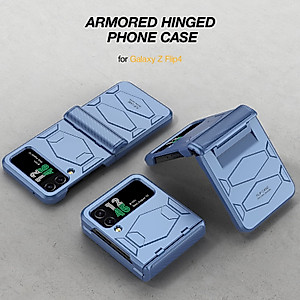 Vizvera Case for Samsung Galaxy Z Flip 4 Phone with Hinge Protection, Z Flip 4 Armor Case- Silicone All-Inclusive Shockproof Case for Samsung Galaxy Flip 4 (2022)-Navy Blue