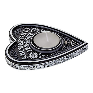 Nemesis Now Black and White Spirit Board Tea Light Holder, Polyresin, 9.5cm