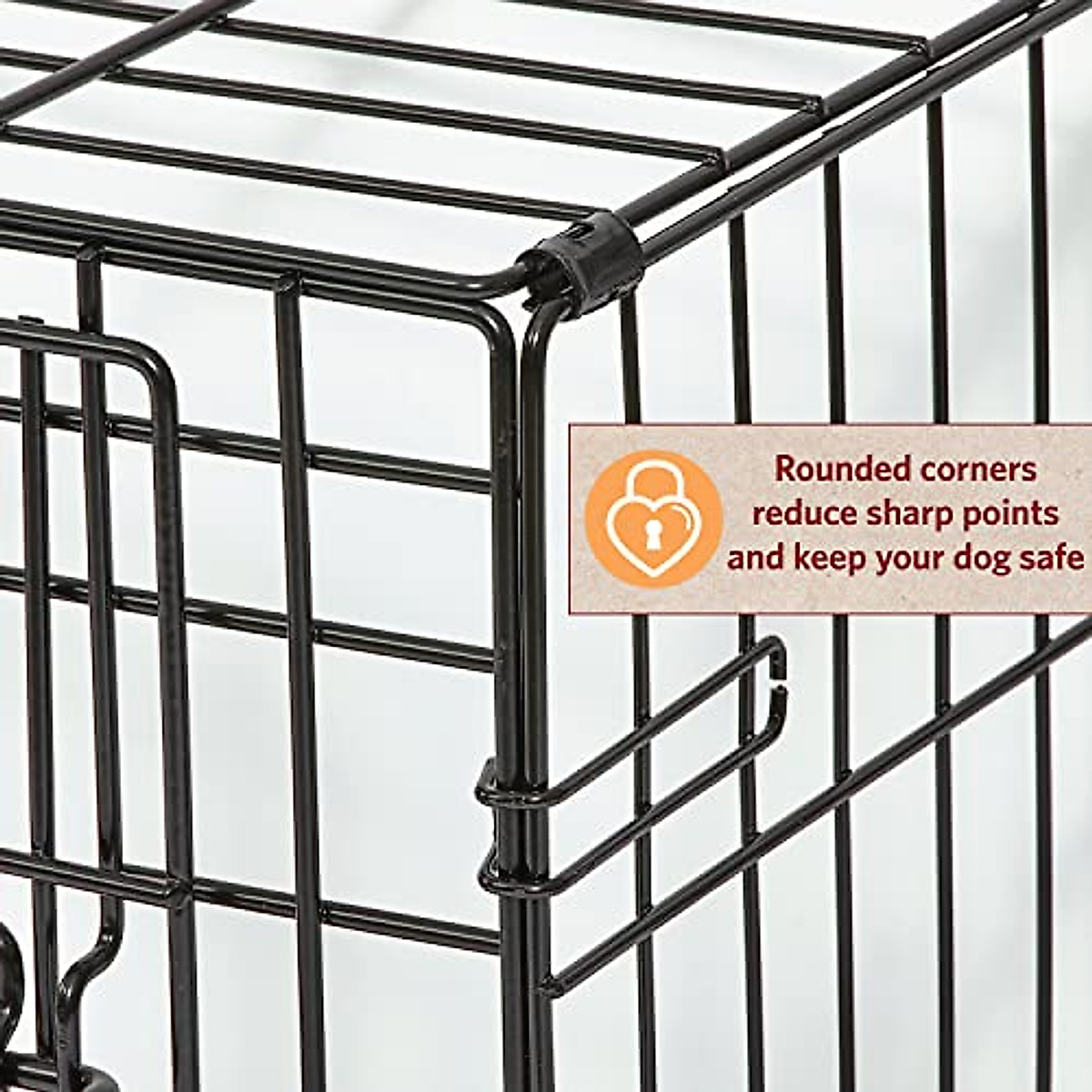 Dog Crate | MidWest Life Stages 36" Double Door Folding Metal Dog Crate | Divider Panel, Floor Protecting Feet, Leak-Proof Dog Pan | 36L x 23W x 25H Inches, Intermediate Dog Breed