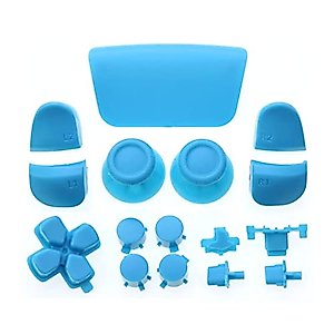 Full Set Buttons for PS5 V2.0 Controller Joystick Cap D-pad R1 L1 R2 L2 Triggers Direction Key ABXY Buttons (Light Blue)