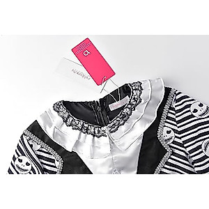 ReliBeauty Skeleton Costume Kids Christmas Costume for Boys with Hat,Black 10-12/150