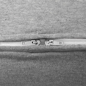 Betty Dain Stretch Jersey Pregnancy/Maternity Pillowcase C-Shape Compatible, 100% Cotton Stretch Jersey, Dual Zippers and Stretch Fabric, Machine Washable, 60" x 25" inches, Gray