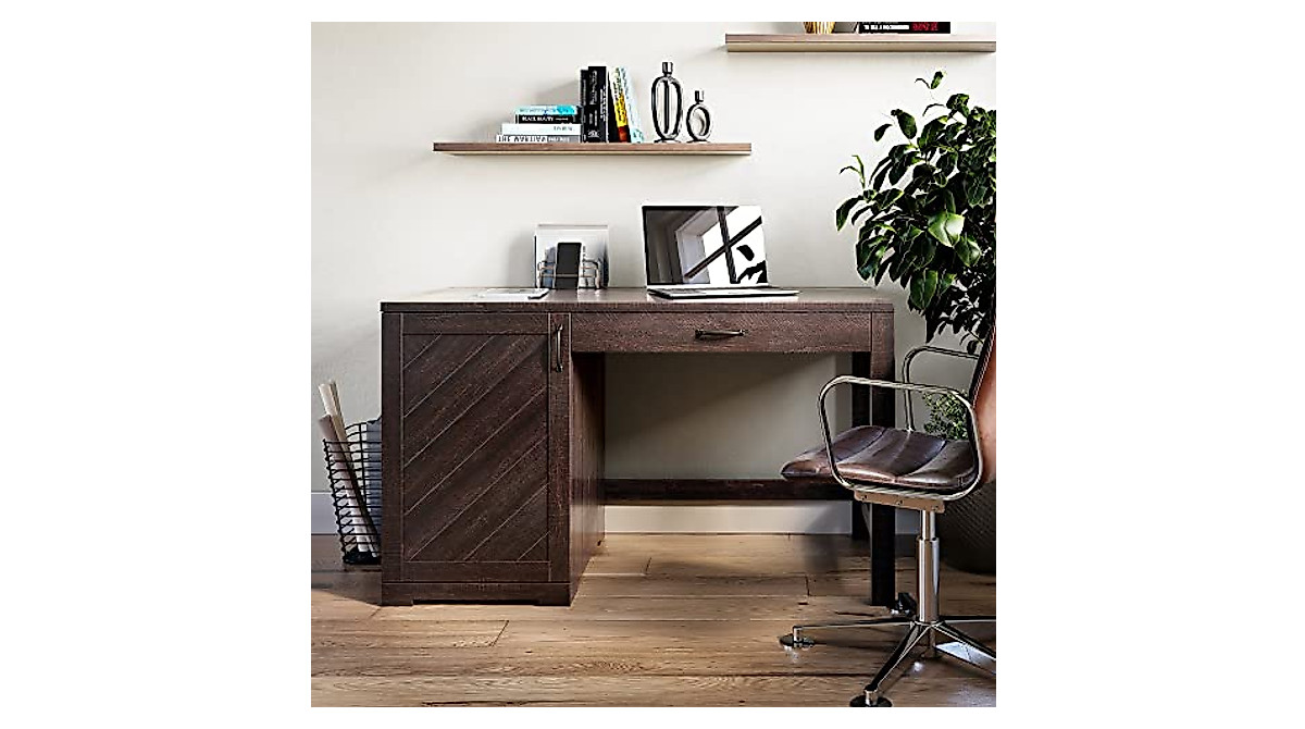 BELLEZE Espresso Computer Desk - Modern Home Office Design
