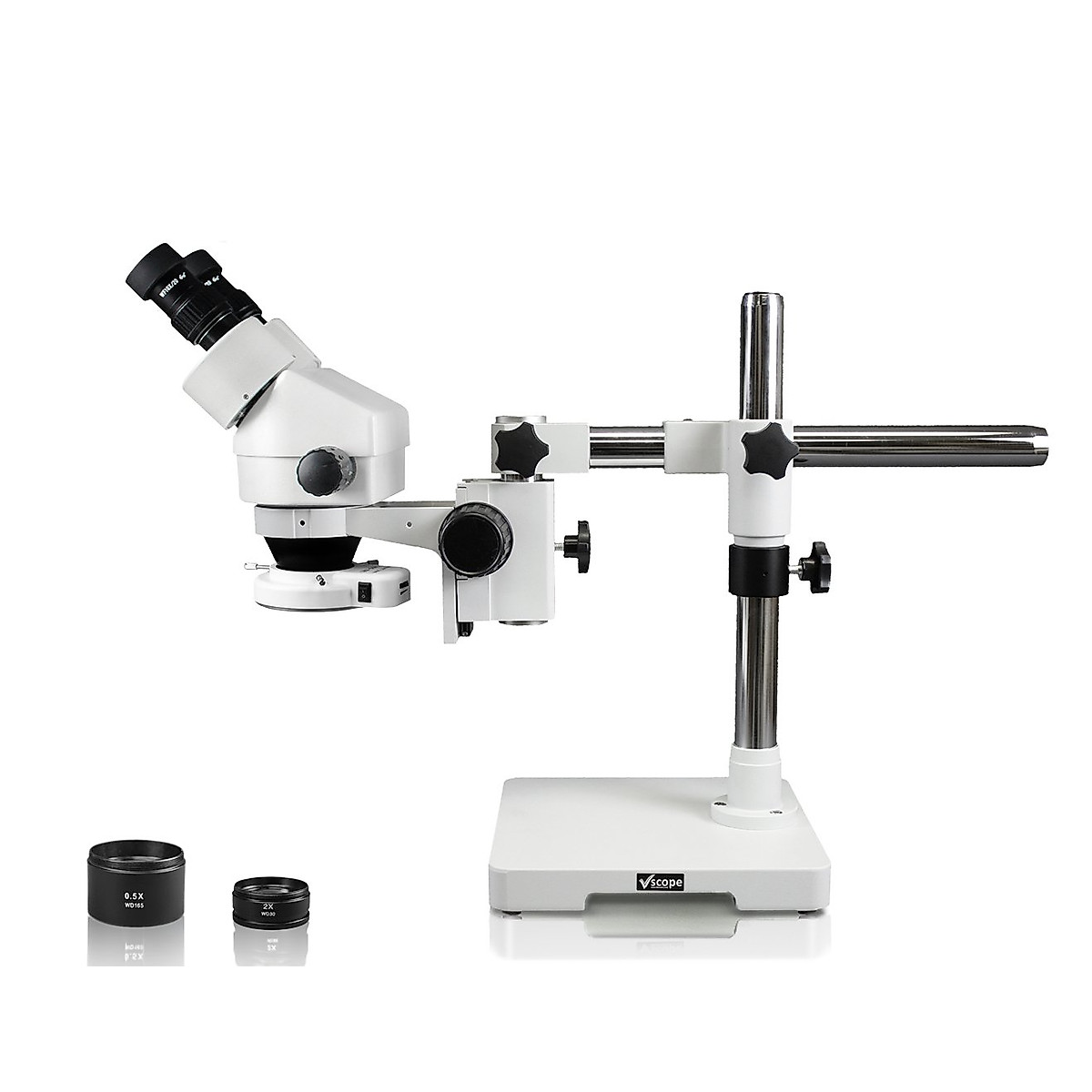 Vision Scientific VS-3EZ-IFR07 Binocular Zoom Stereo Microscope | 10x WF Eyepiece | 0.7X—4.5X Zoom, 3.5X—90x Magnification, 0.5X & 2X Auxiliary Lens