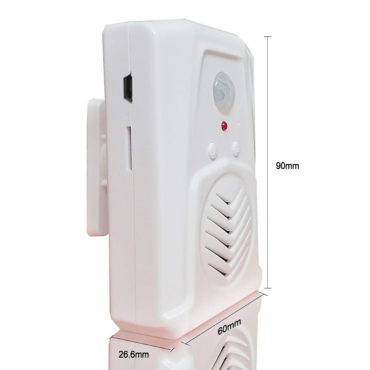 waytronic Replaceable Voice PIR Infrared Motion Sensor Activated Welcome Doorbell for Shop Store Christmas MP3 Audio Files to Play Speech，Sound Player Speaker with USB Cable(White)