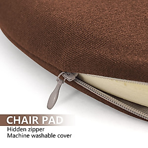 Gumcoly Memory Foam Seat Cushion 14 Inch, Round Stool Cushion, Circle Chair Pad with Removable Cover for Dining Kitchen Bar Chairs Coffee