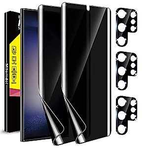Milomdoi [2+3Pack for Samsung Galaxy S23 Ultra Privacy Screen Protector [Not Glass] Accessories 2 Pack Film Privacy Screen for Samsung S23 Ultra 5G with 3 Pack tempered glass camera lens protector