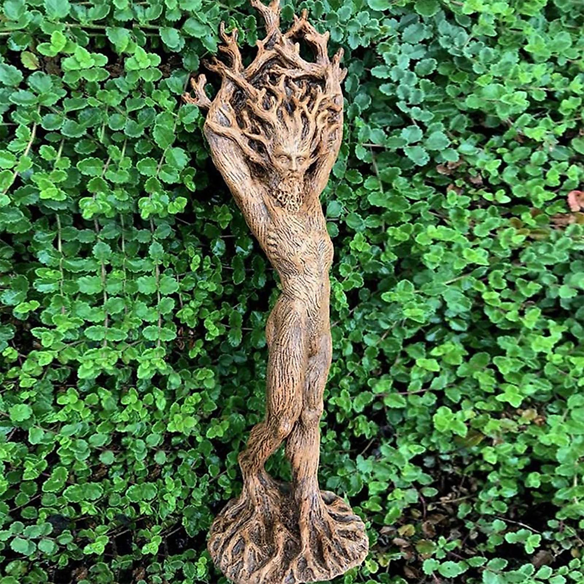 ALMOXVYE Forest Goddess Statue Resin Jewelry Garden Crafts Tree Monster Statue Green Man Resin Forest Goddess Male God Statue Jewelry Ornaments (Male god)