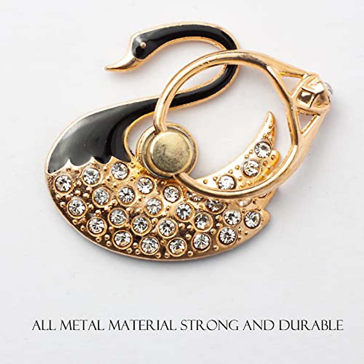 [2 Packs] Swan Glitter Bling Bling Phone Ring Holder, Sparkle Phone Ring Grip Artificial Diamond Stand,Rhinestone Cell Finger Ring for Phones,Pad