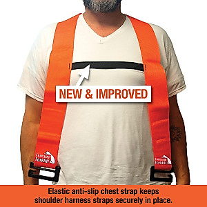 Forearm Forklift Shoulder Harness – Orig. Model - Lift and Move Furniture, appliances, Supports up to 800 lb. Moving Harness Set, 2 Harnesses and 2 Center Straps That are ea 9’4” Long, 1 Pack, Orange