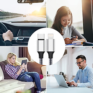 USB-C to Lightning Cable, 2 Pack 10FT 20W iPhone Charger MFi Certified Type C to Lightning Cable Sync Nylon Braided USB C Fast Charging Cable for iPhone 13/12/12Pro/12ProMax/11/11Pro MAX/XS and More