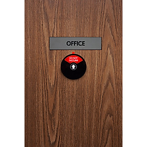 Kichwit Privacy Sign, Do Not Disturb Sign, Out of Office Sign, Please Knock Sign, In a Meeting Sign, Office Sign, Conference Sign for Offices, 5 Inch, Black